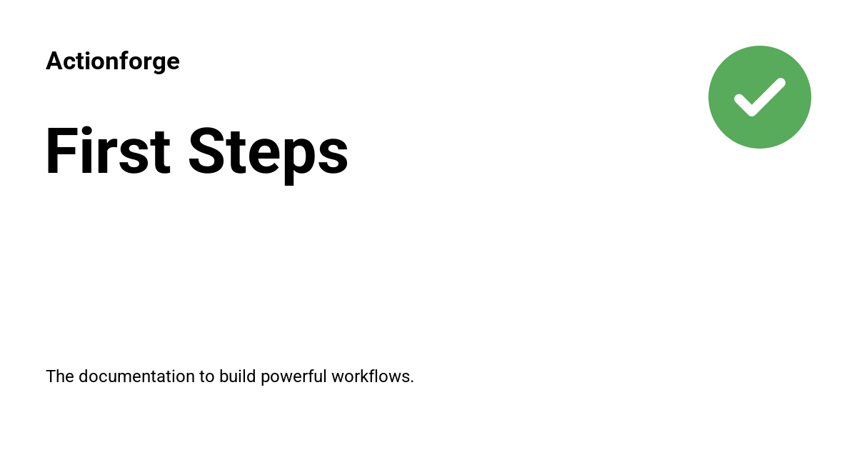 First Steps - Actionforge